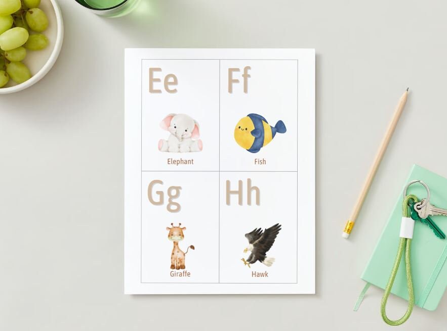 Printable ABC Flashcard Educational Leaning Materials Alphabet ...