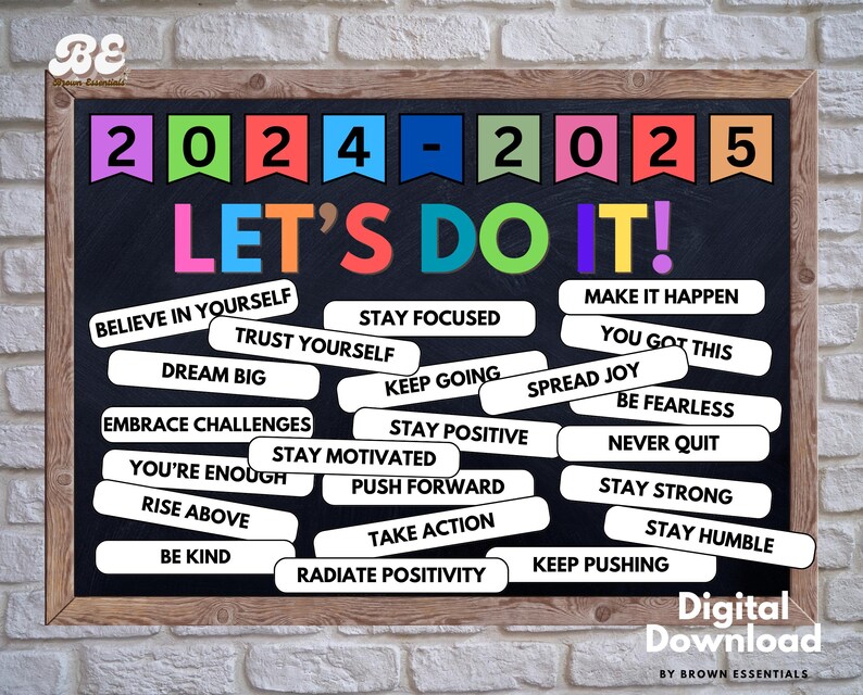 Back to School Motivational Bulletin Board Kit 2024-2025, Printable ...