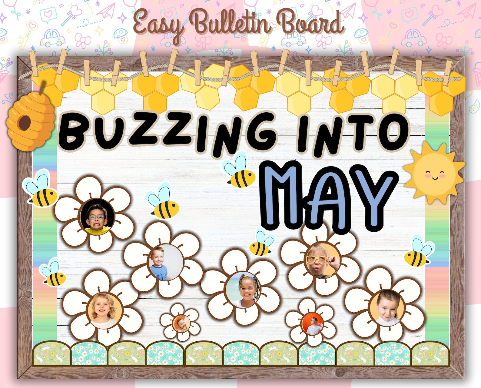 Buzzing Into May Bulletin Board Kit: Spring Classroom Decor (canva ...