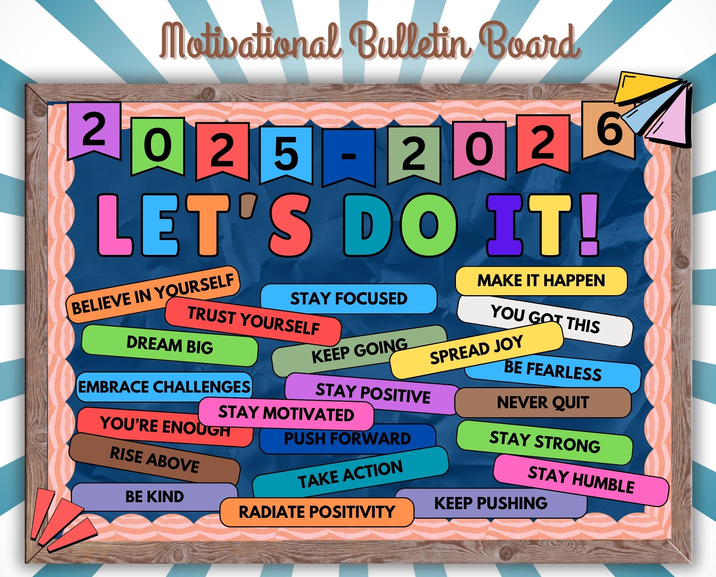 Motivational Bulletin Board Kit: Classroom Decor, Positive Mindset ...