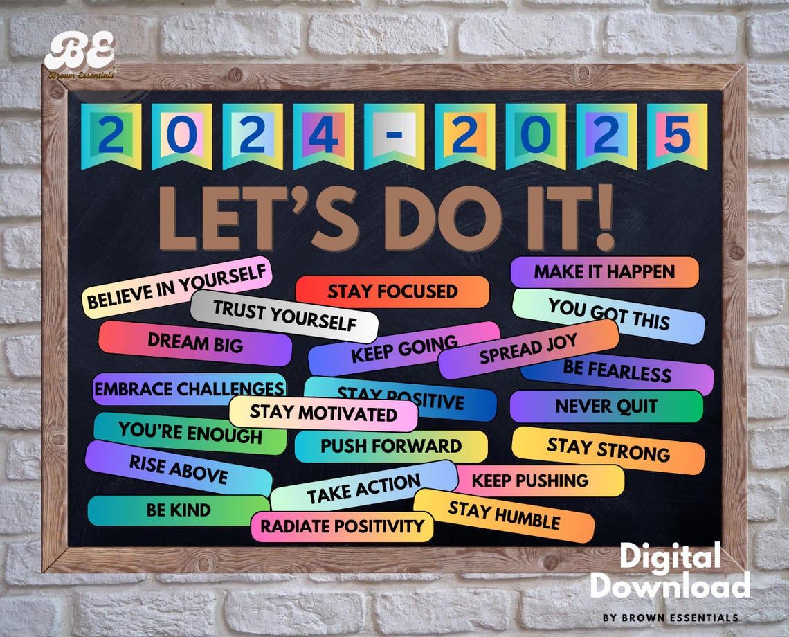 Back to School Motivational Bulletin Board Kit 2024-2025, Printable ...