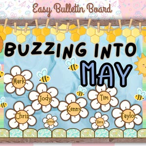 Buzzing Into May Bulletin Board Kit | Editable School Bulletin Board ...