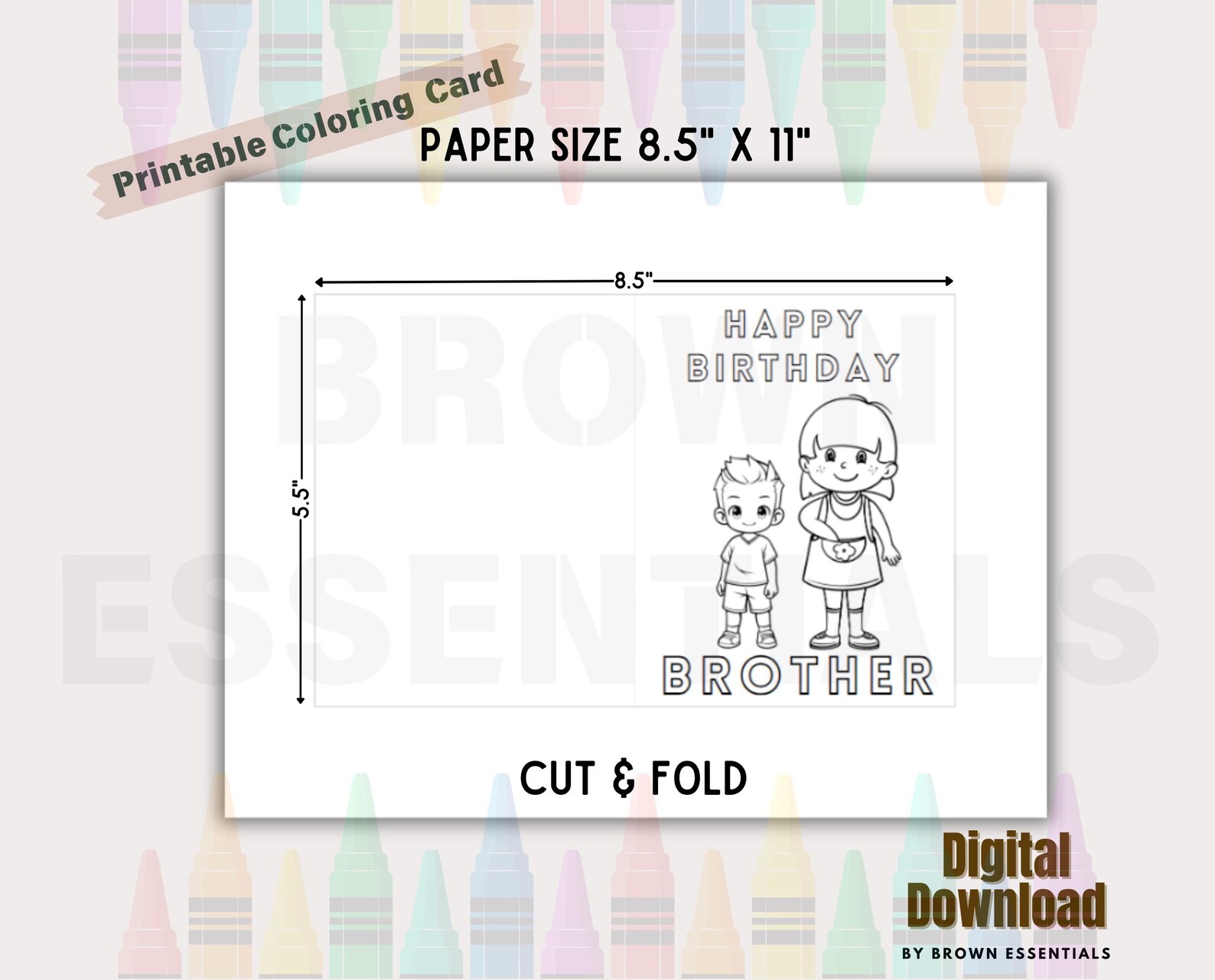 Printable Coloring Birthday Card for Kids, Cake Birthday Card for ...