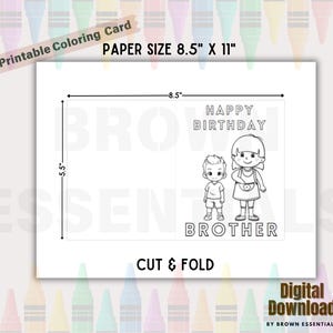 Printable Coloring Birthday Card for Kids, Cake Birthday Card for ...