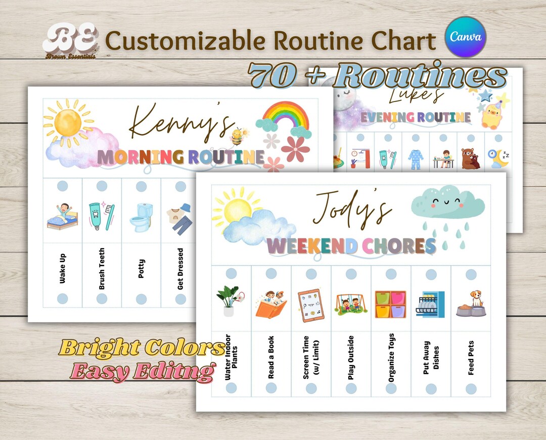 Editable Routine Flip Chart for Kids | Visual Schedule | Daily Routine ...