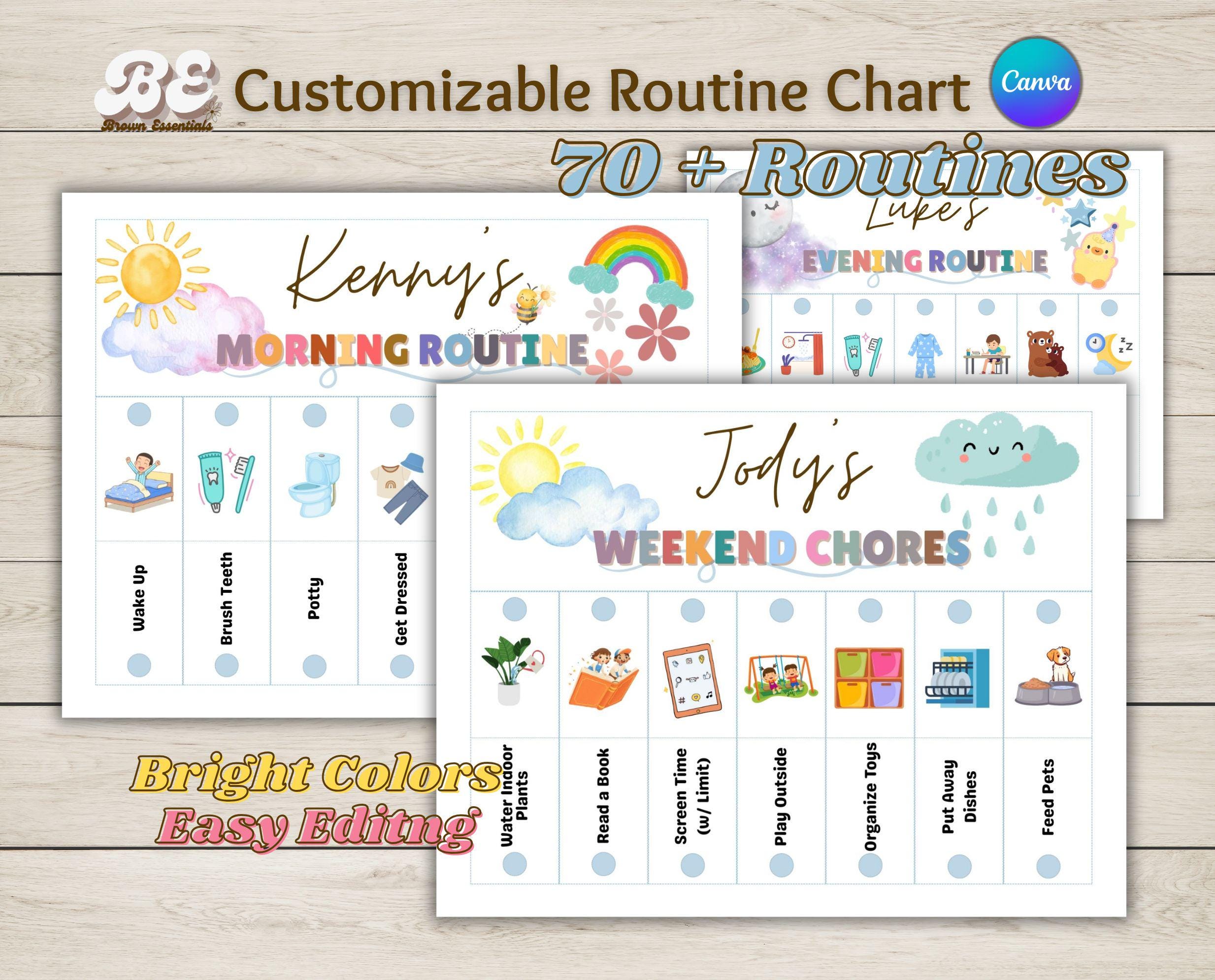 Editable Routine Flip Chart for Kids | Visual Schedule | Daily Routine ...