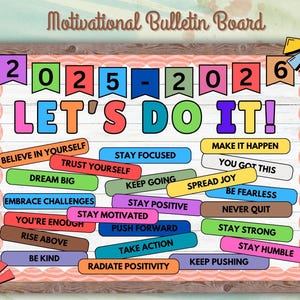 Printable Motivational Bulletin Board Kit: Classroom Decor, Positive ...