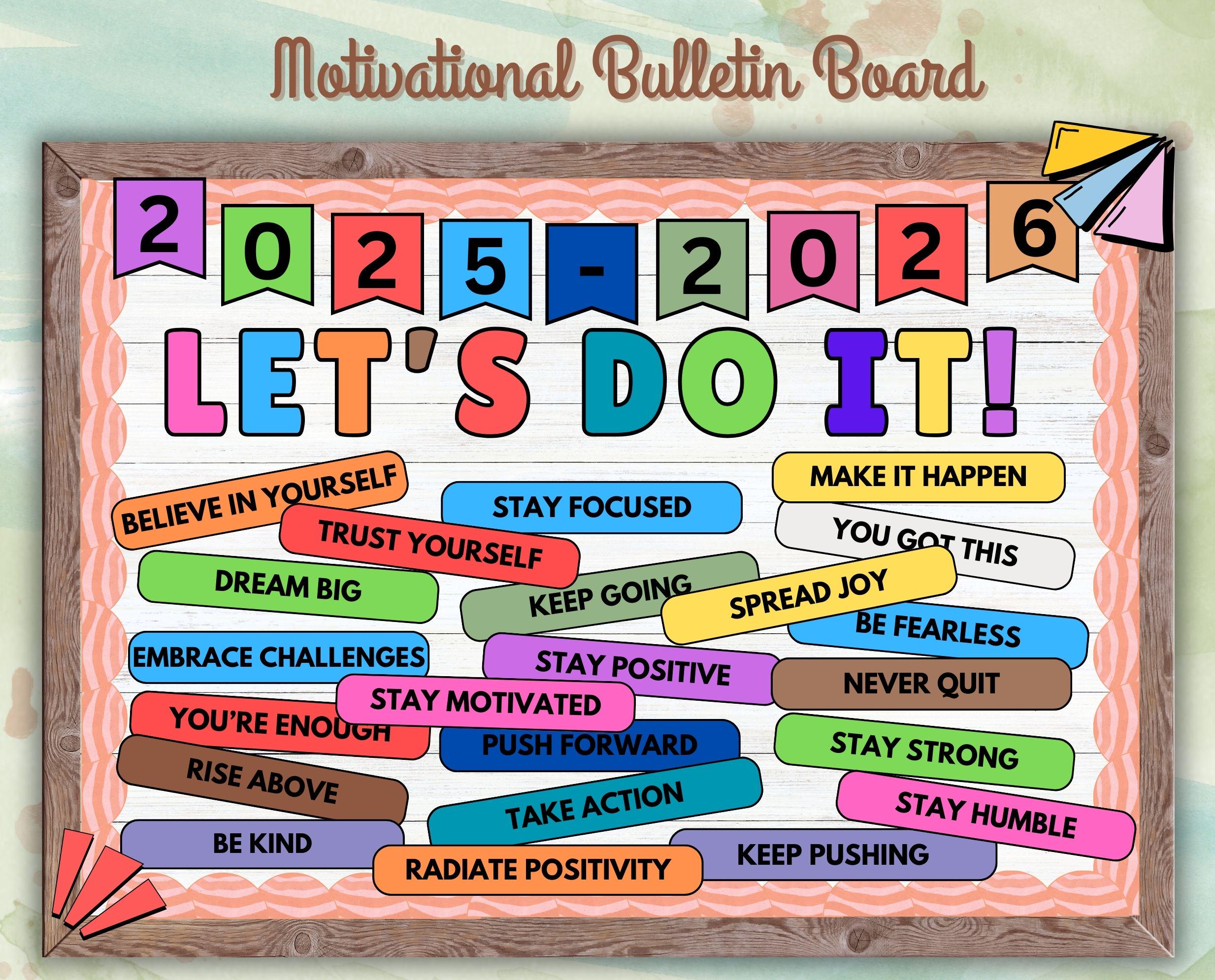 Printable Motivational Bulletin Board Kit: Classroom Decor, Positive ...