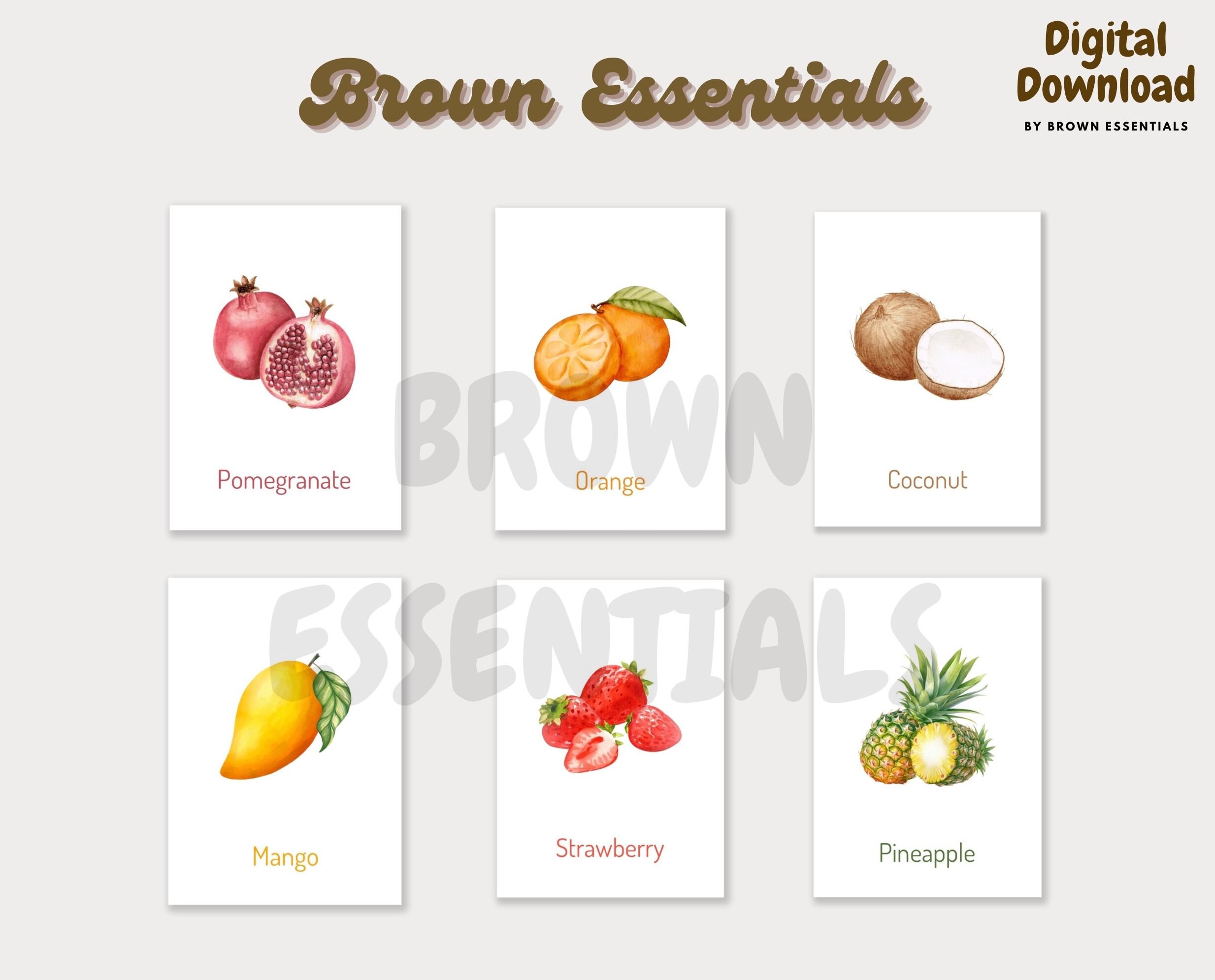 Printable PDF Fruits Flash Cards - Kids Educational Leaning Materials ...