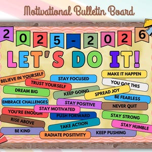 Printable Motivational Bulletin Board Kit: Classroom Decor, Positive ...