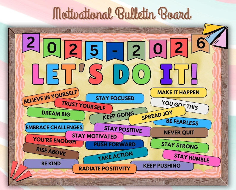 Printable Motivational Bulletin Board Kit: Classroom Decor, Positive ...