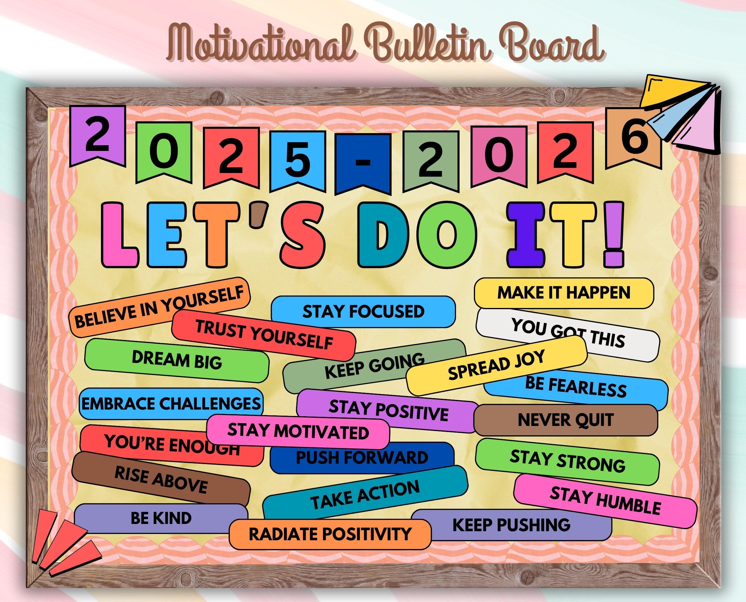 Printable Motivational Bulletin Board Kit: Classroom Decor, Positive ...