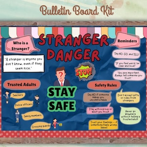 Stranger Danger Bulletin Board Kit: School Safety Rules (digital ...