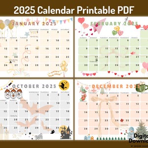 2025 Calendar | Editable for Kids, Classroom Wall Decor, Monthly Themed ...