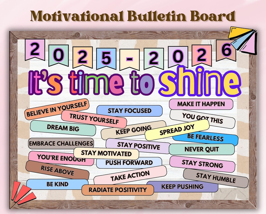 Motivational Bulletin Board Kit: Classroom Decor, Positive Mindset ...