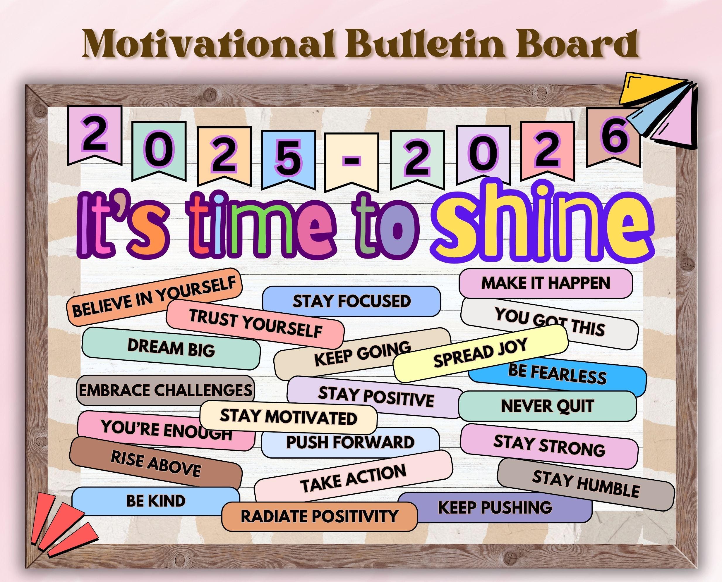 Motivational Bulletin Board Kit: Classroom Decor, Positive Mindset ...