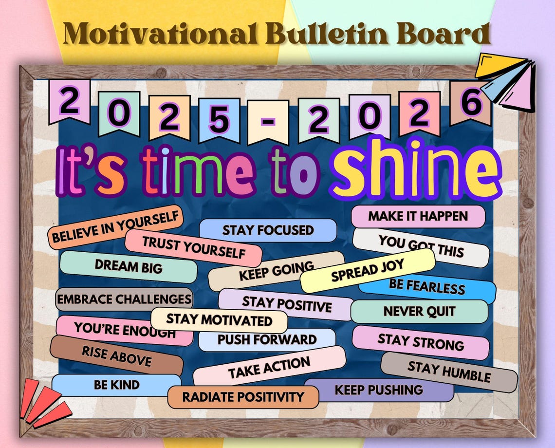 Motivational Bulletin Board Kit: Classroom Decor, Positive Mindset ...