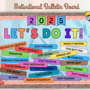 Printable Motivational Bulletin Board Kit: Classroom Decor, Positive ...