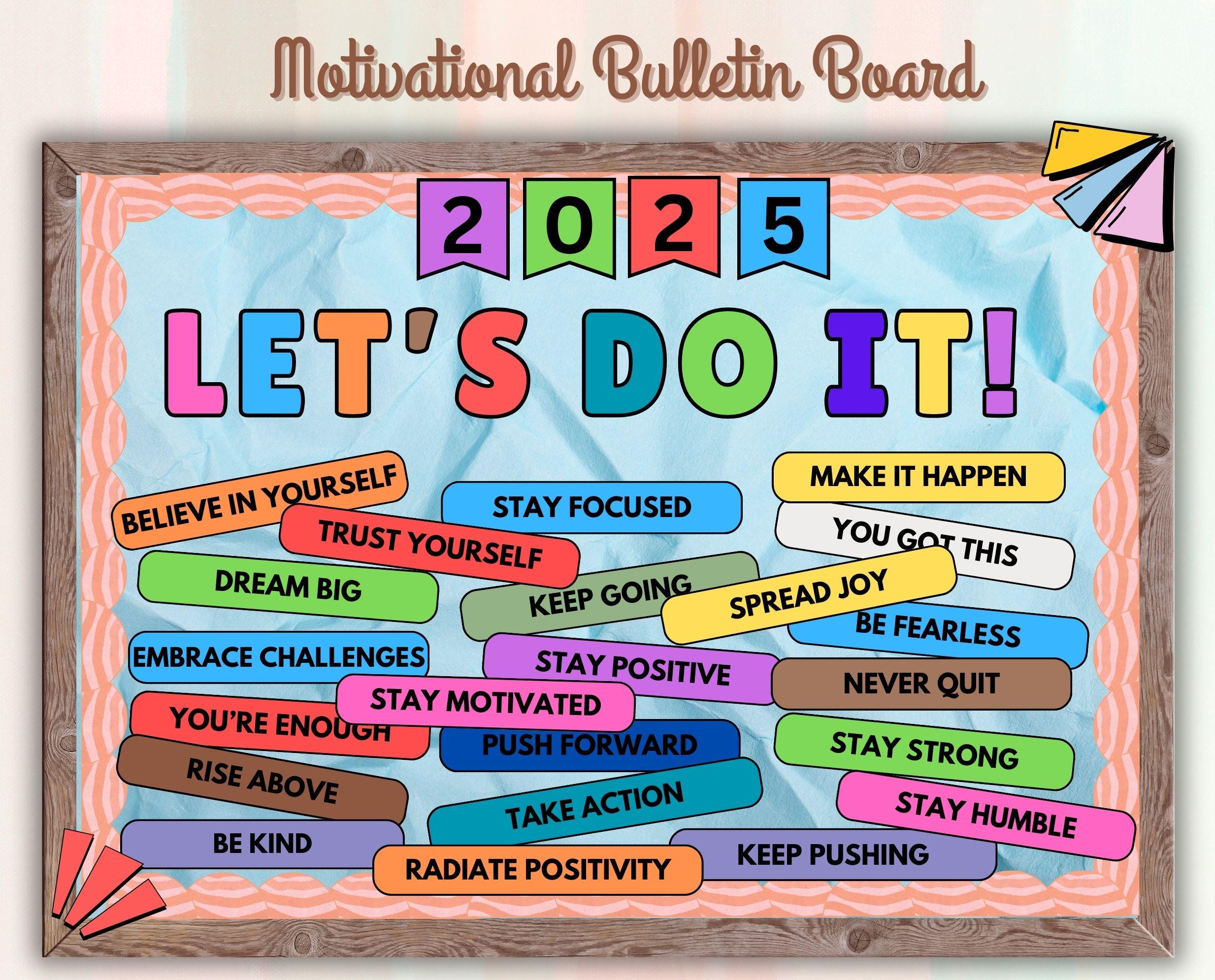 Printable Motivational Bulletin Board Kit: Classroom Decor, Positive ...
