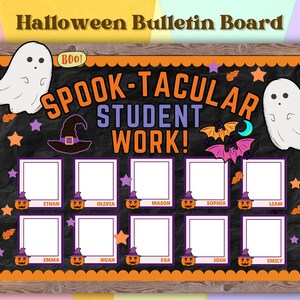 Halloween Student Work Bulletin Board Kit: Editable Classroom Decor ...