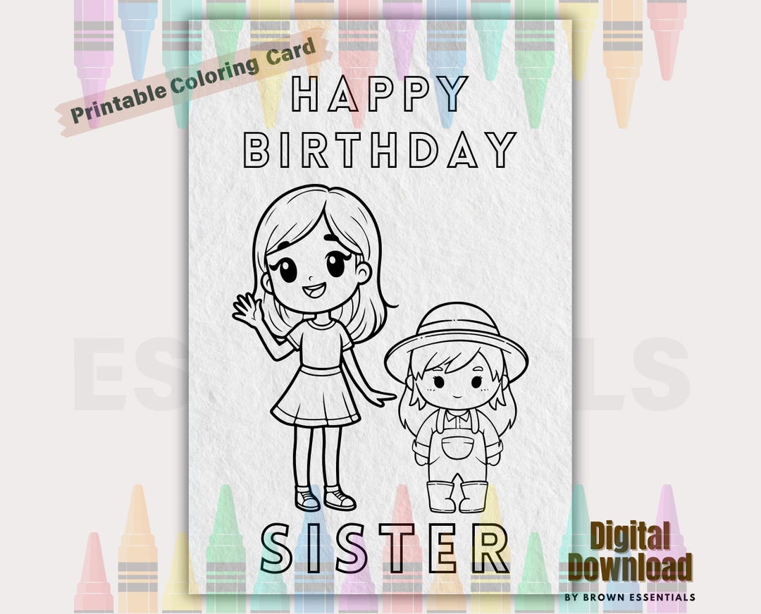 Printable Coloring Birthday Card for Kids, Cake Birthday Card for ...