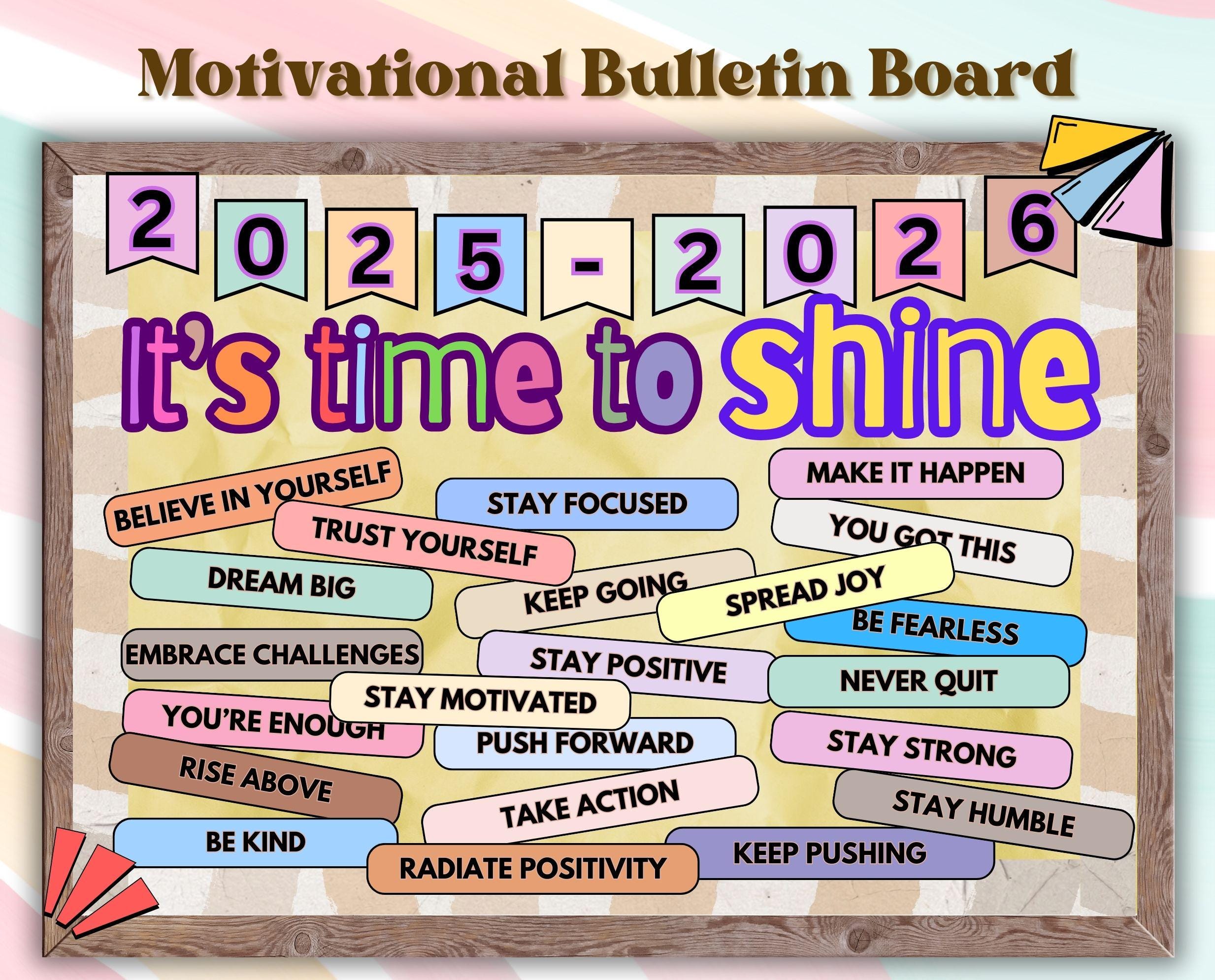 Motivational Bulletin Board Kit: Classroom Decor, Positive Mindset ...