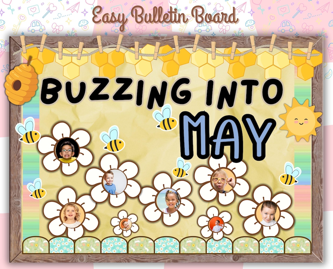 Buzzing Into May Bulletin Board Kit | Editable School Bulletin Board ...