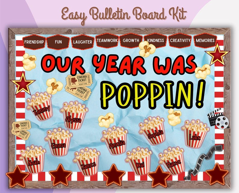 Our Year Was Poppin! Bulletin Board Kit | End of Year Classroom Decor ...