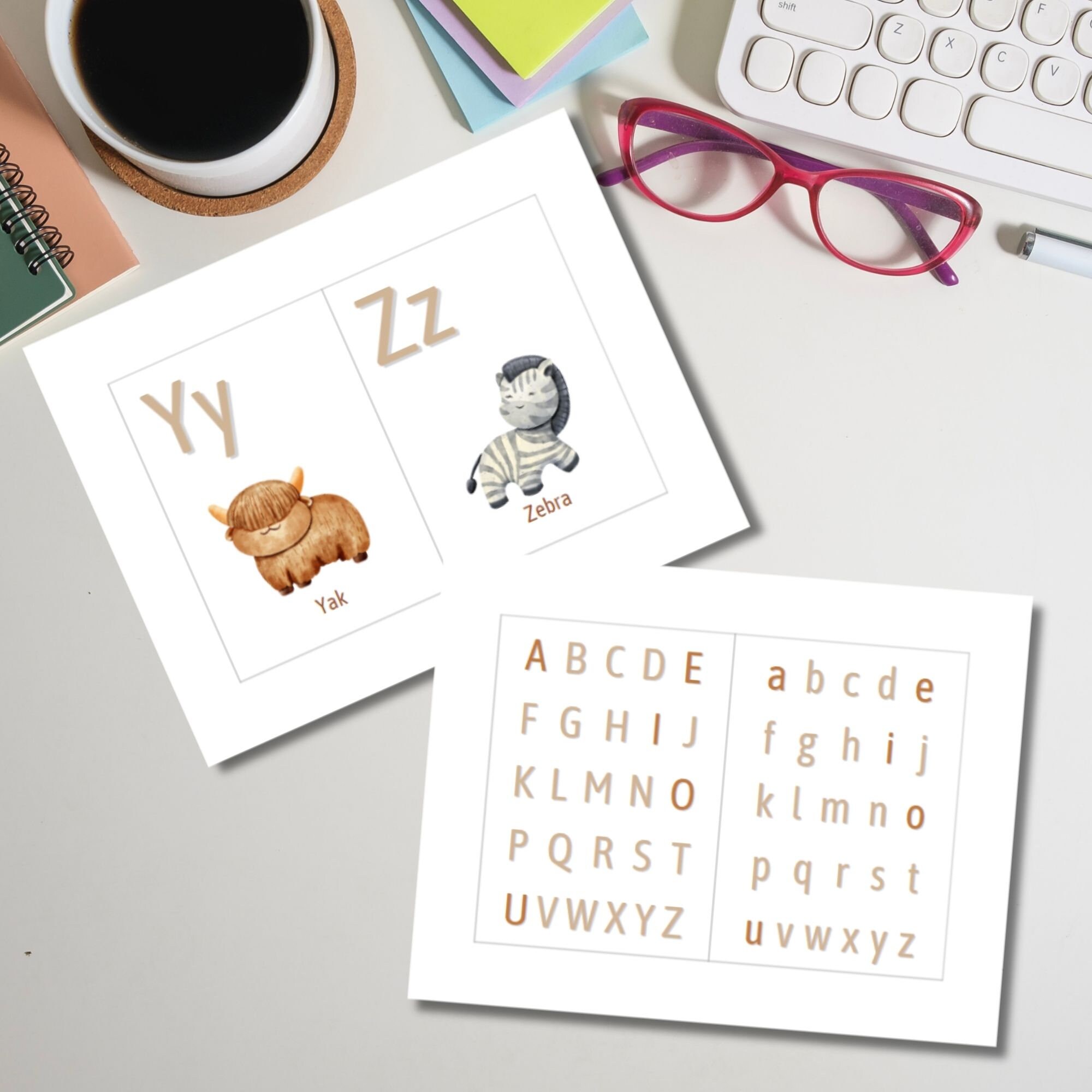 Printable ABC Flashcard Educational Leaning Materials Alphabet ...