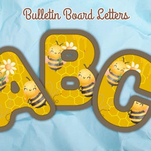 Bee Theme Bulletin Board Letters: Classroom Decor (PDF) - Etsy