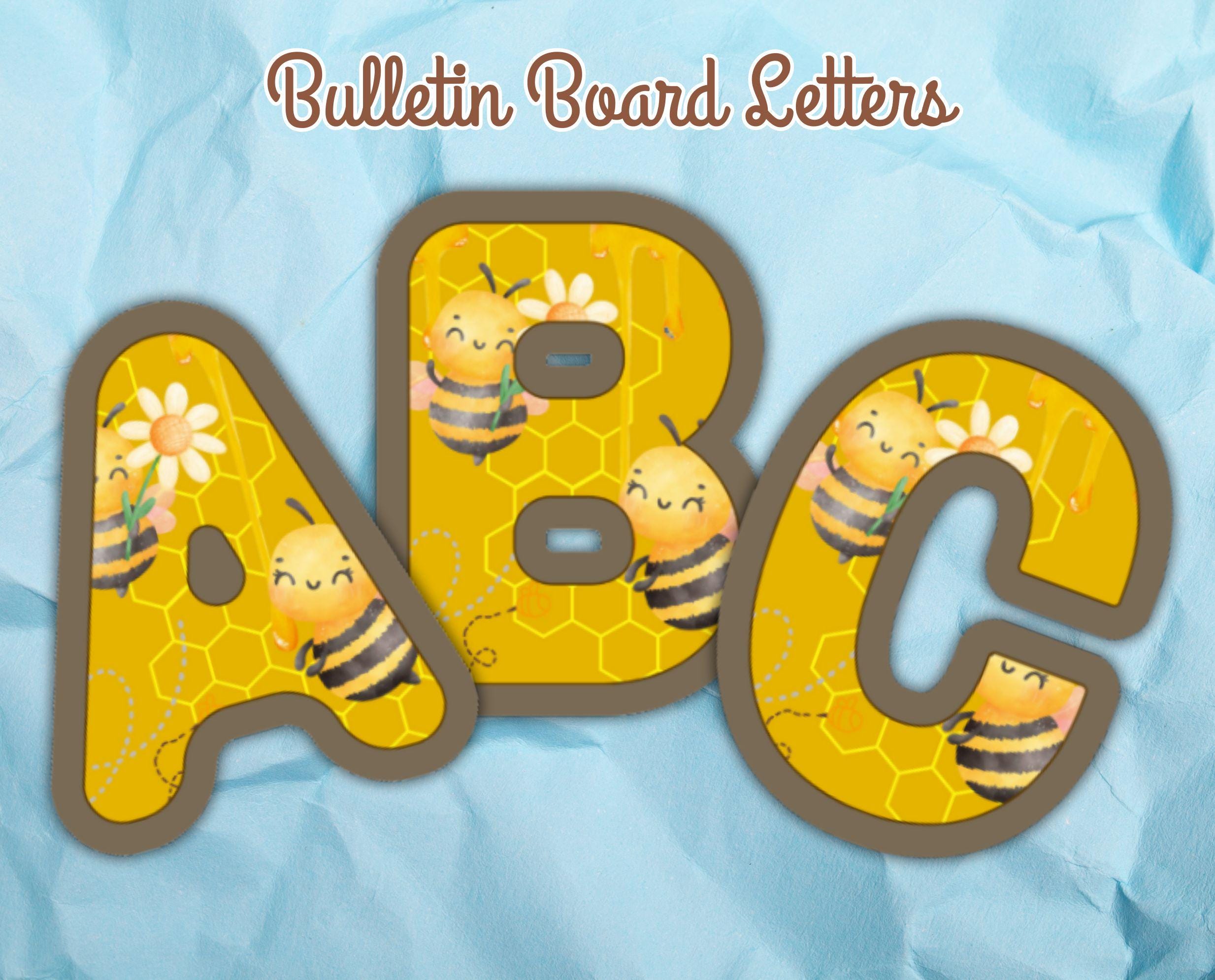 Bee Theme Bulletin Board Letters: Classroom Decor (PDF) - Etsy