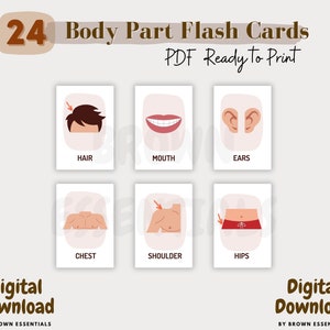 Printable PDF Body Part Flash Cards - Kids Educational Leaning ...