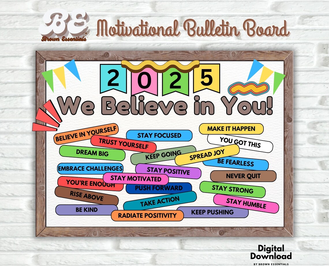 2025 Motivational Bulletin Board Kit | School Bulletin Kit | Printable ...
