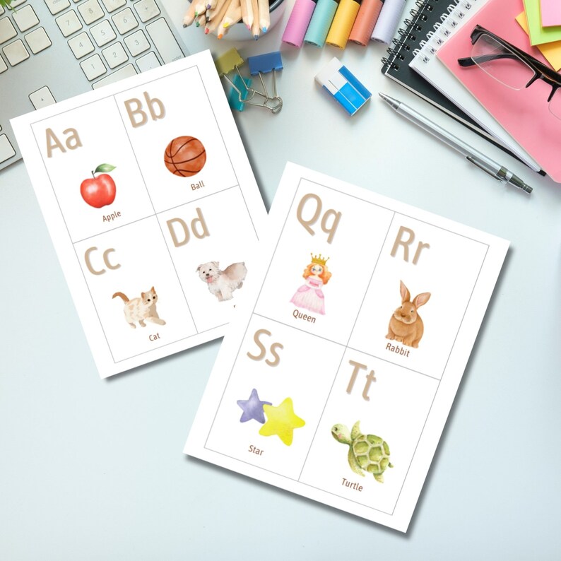 Printable ABC Flashcard Educational Leaning Materials Alphabet ...