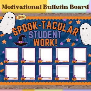 Halloween Student Work Bulletin Board Kit: Editable Classroom Decor ...