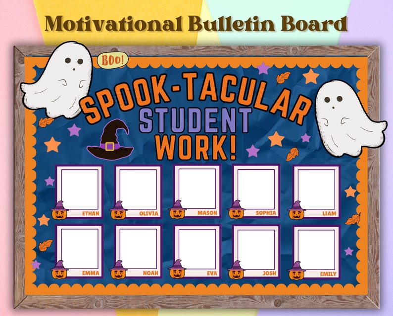 Halloween Student Work Bulletin Board Kit: Editable Classroom Decor ...