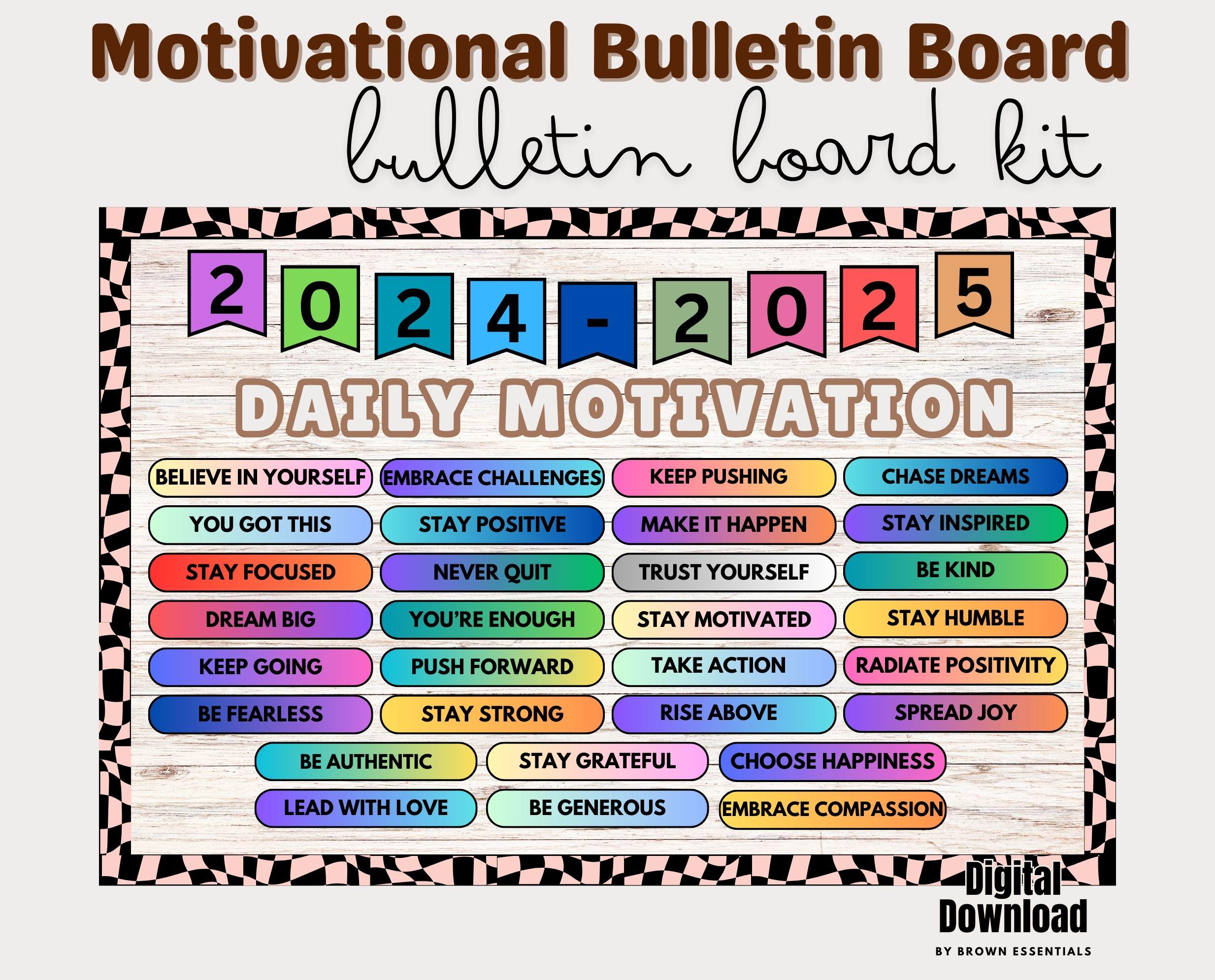 School Daily Motivational Bulletin Board Kit | 2024-2025, Printable ...