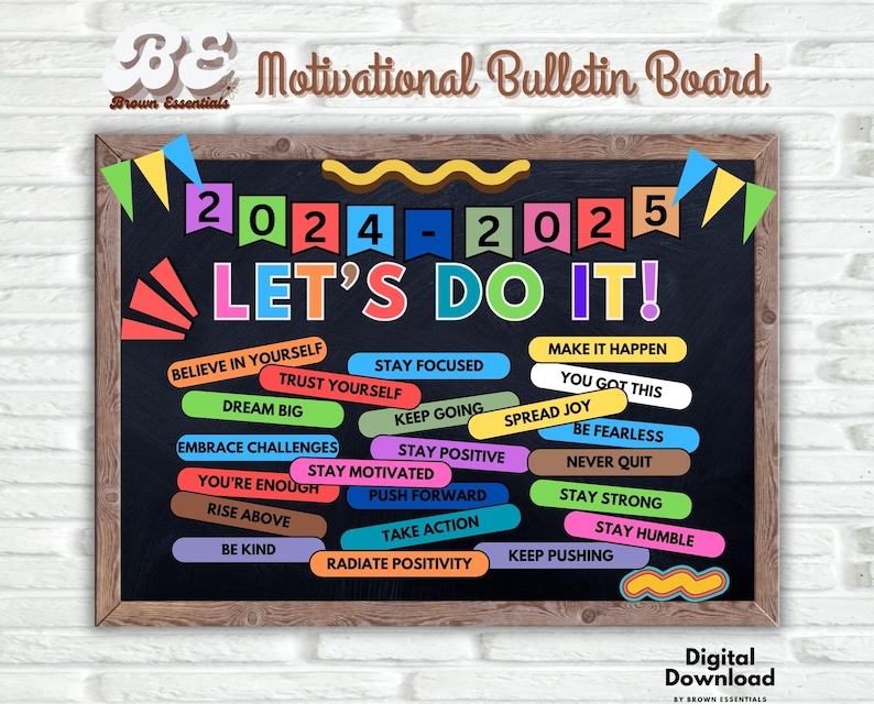 Back to School Motivational Bulletin Board Kit | 2024-2025, Printable ...