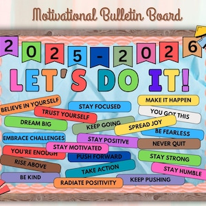 Printable Motivational Bulletin Board Kit: Classroom Decor, Positive ...