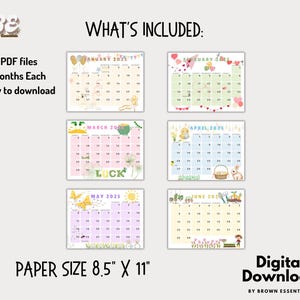 2025 Calendar | Editable for Kids, Classroom Wall Decor, Monthly Themed ...