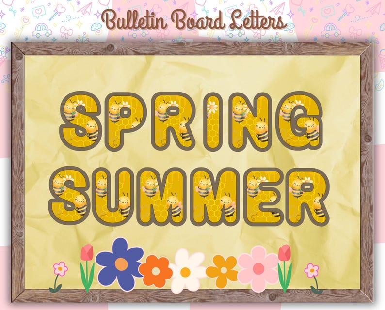 Bee Theme Bulletin Board Letters: Classroom Decor (PDF) - Etsy