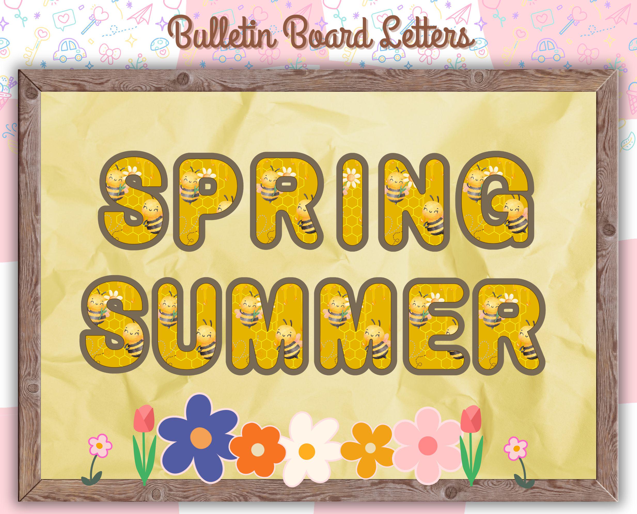 Bee Theme Bulletin Board Letters: Classroom Decor (PDF) - Etsy