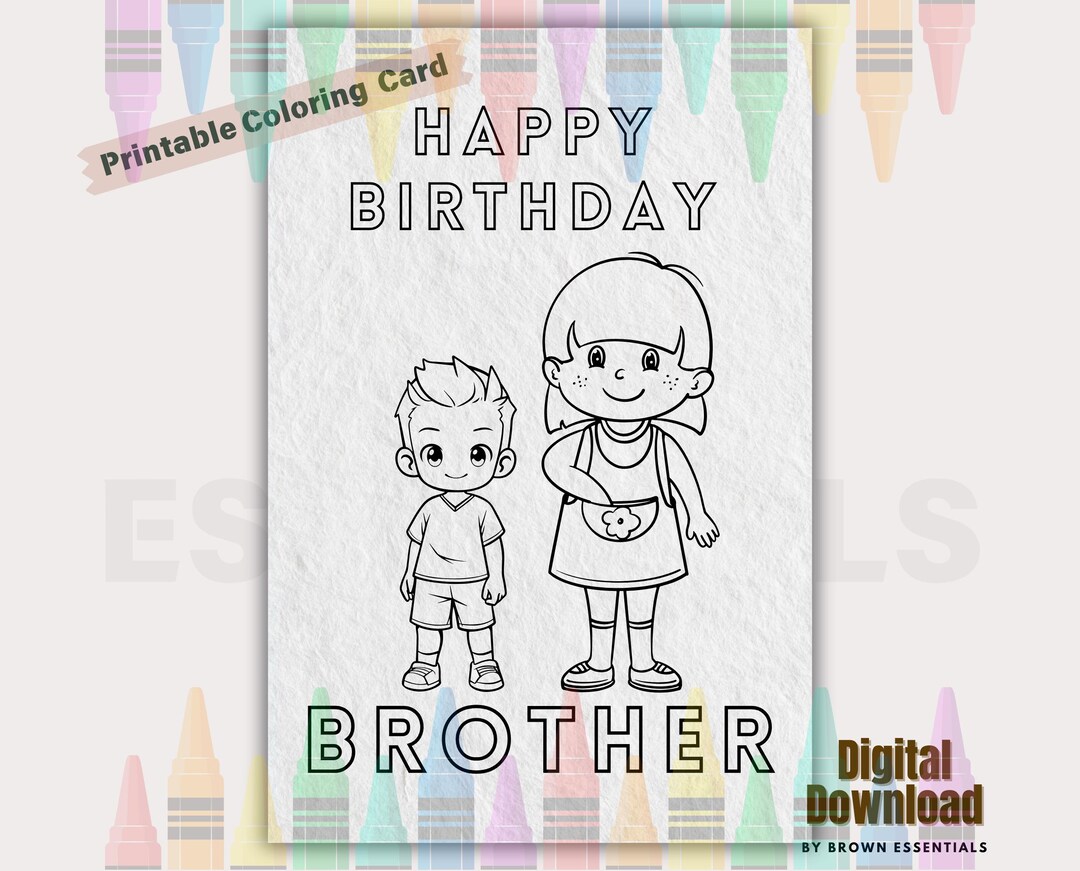 Printable Coloring Birthday Card for Kids, Cake Birthday Card for ...