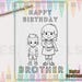 Printable Coloring Birthday Card for Kids, Cake Birthday Card for ...