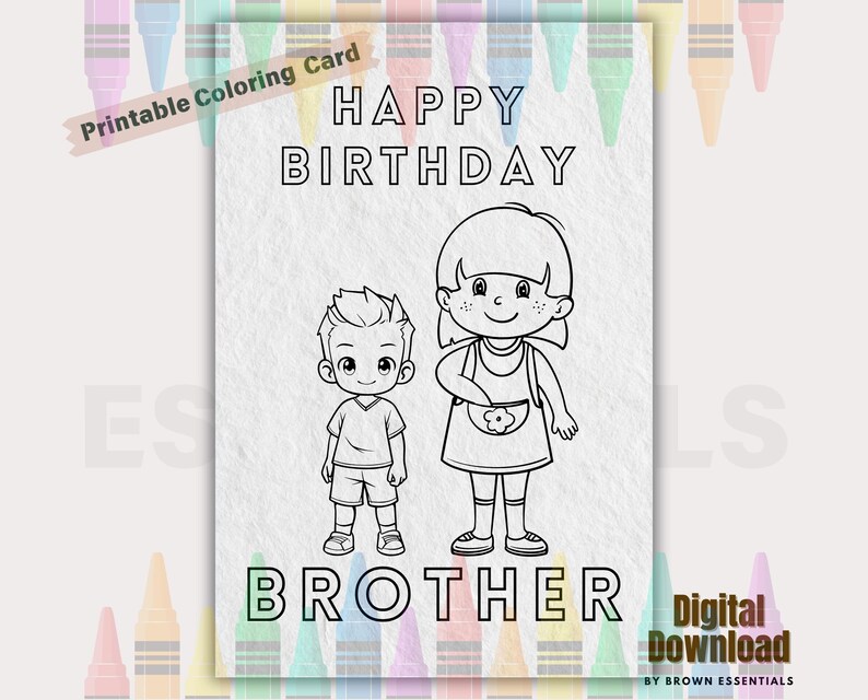 Printable Coloring Birthday Card for Kids, Cake Birthday Card for ...