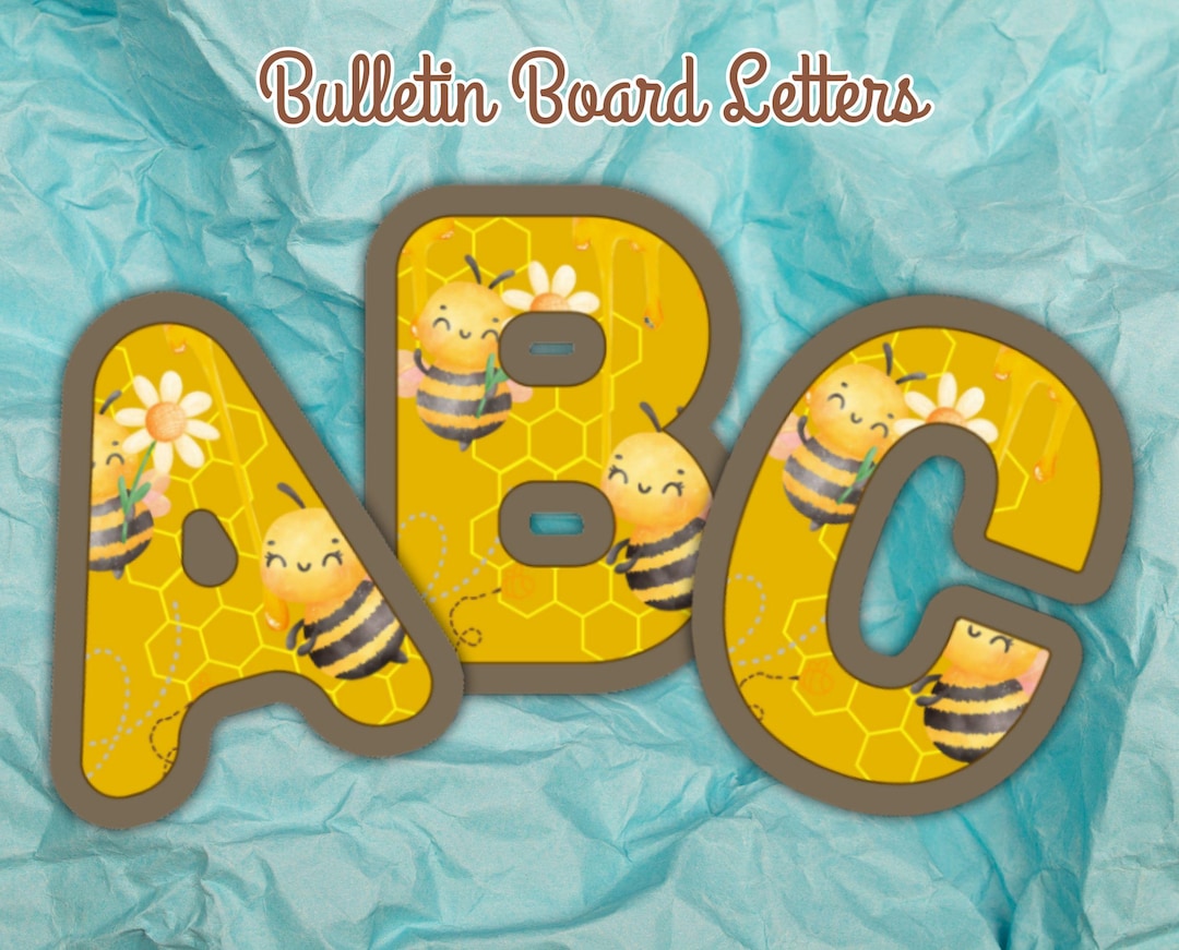 Bee Theme Bulletin Board Letters: Classroom Decor (PDF) - Etsy