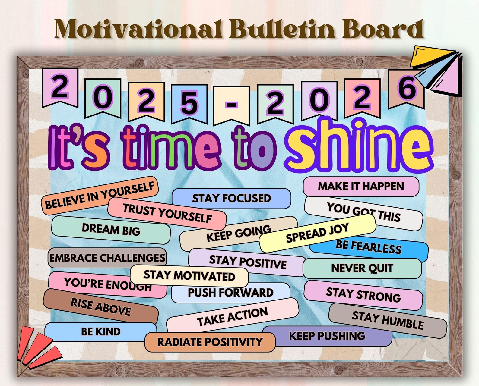 Motivational Bulletin Board Kit: Classroom Decor, Positive Mindset ...