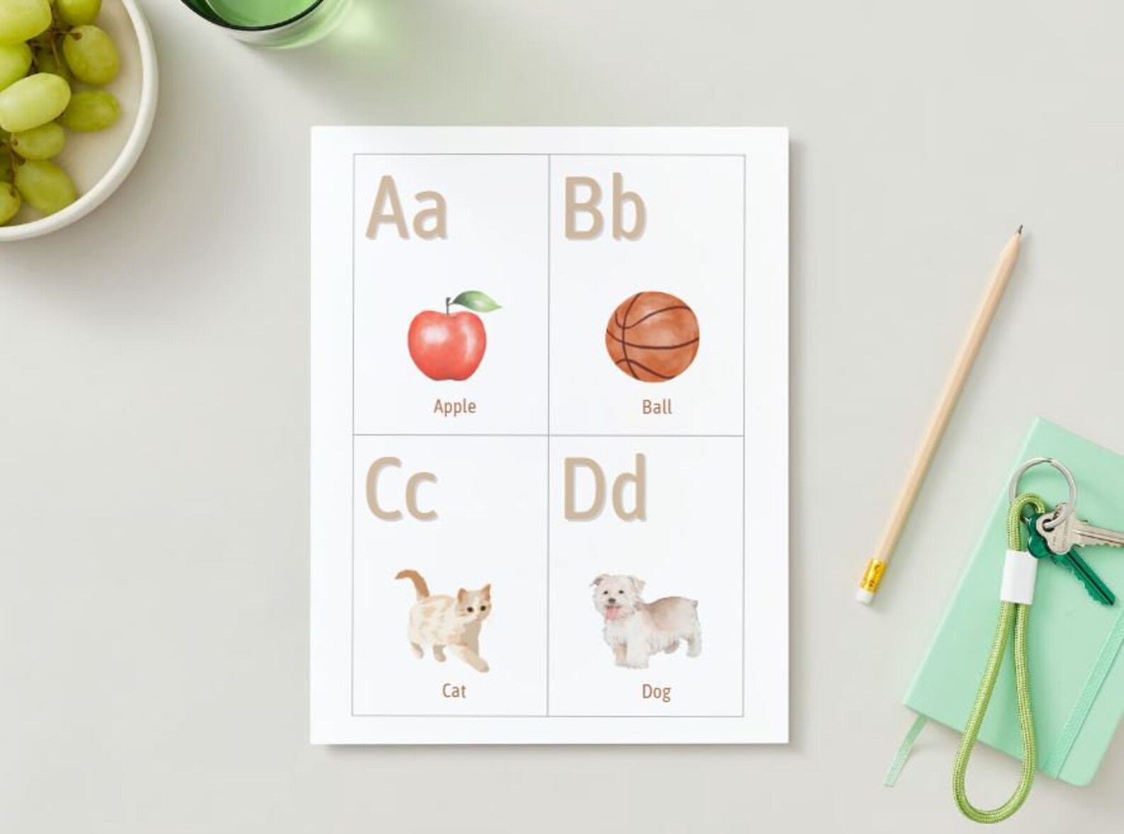 Printable ABC Flashcard Educational Leaning Materials Alphabet ...