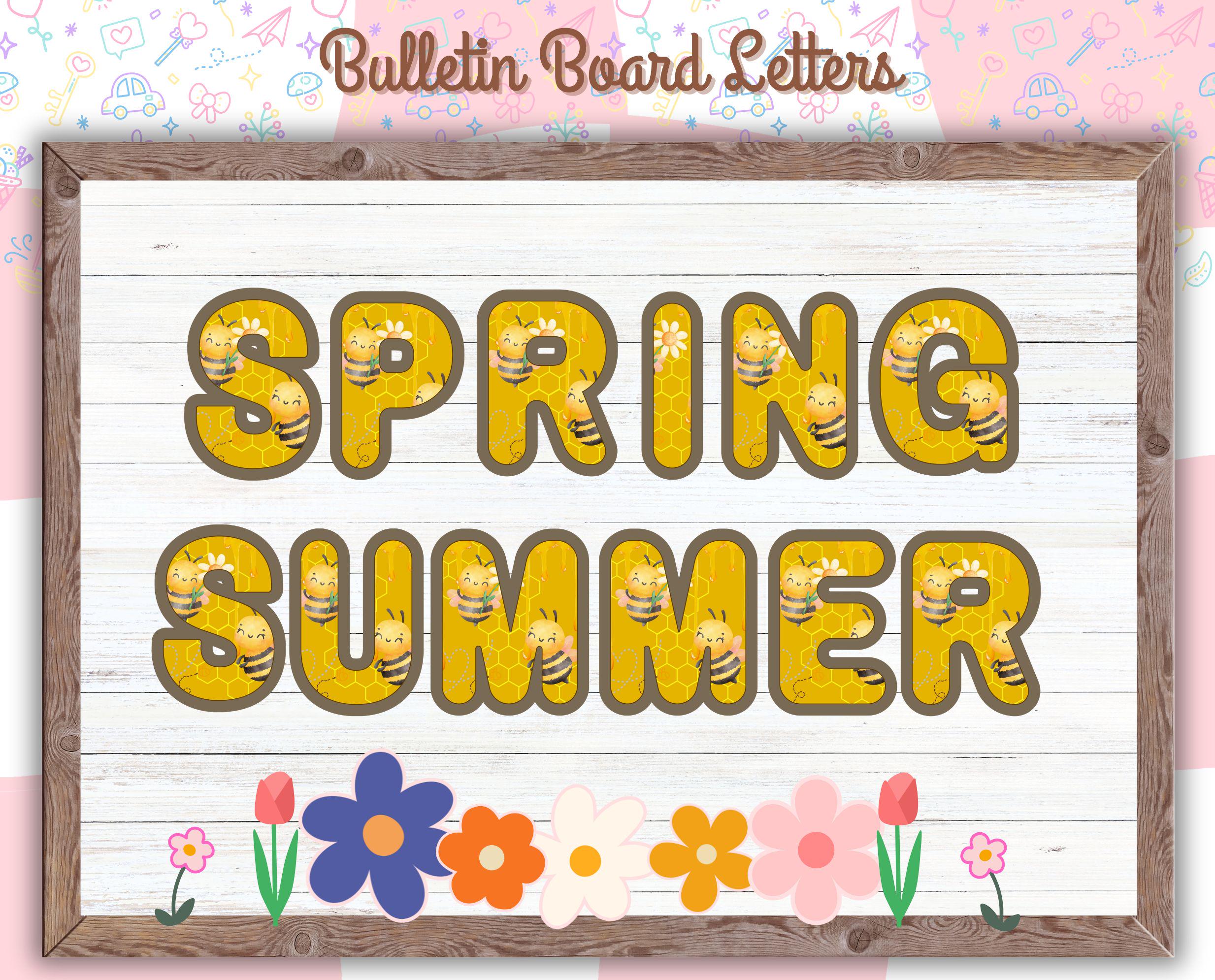 Bee Theme Bulletin Board Letters: Classroom Decor (PDF) - Etsy