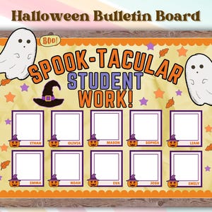 Halloween Student Work Bulletin Board Kit: Editable Classroom Decor ...